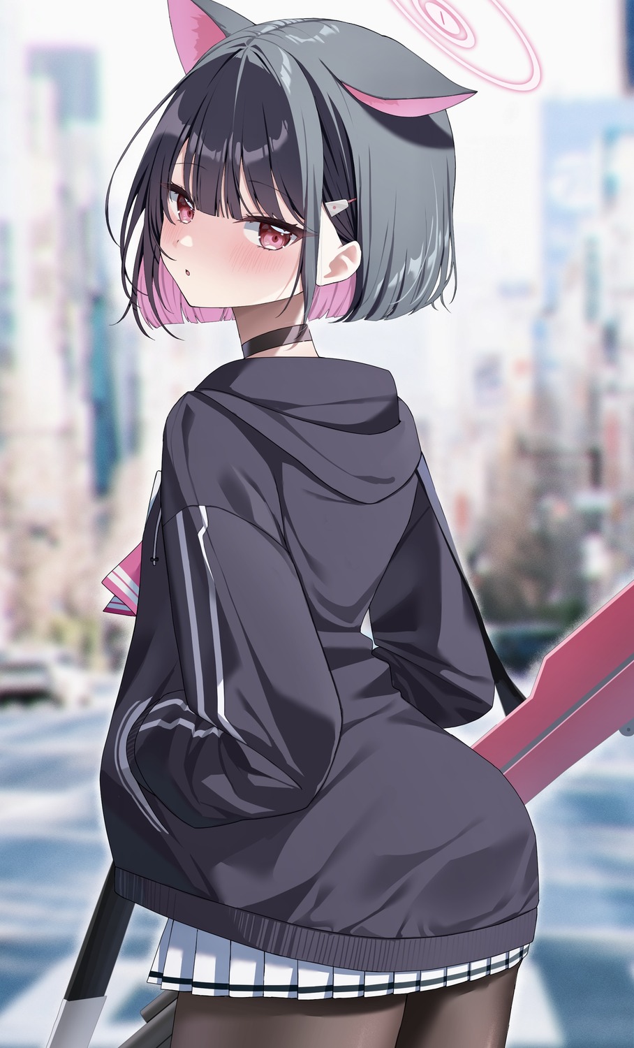 aamana0 blue archive kyouyama kazusa animal ears ass halo nekomimi pantyhose seifuku | #1087347 ...